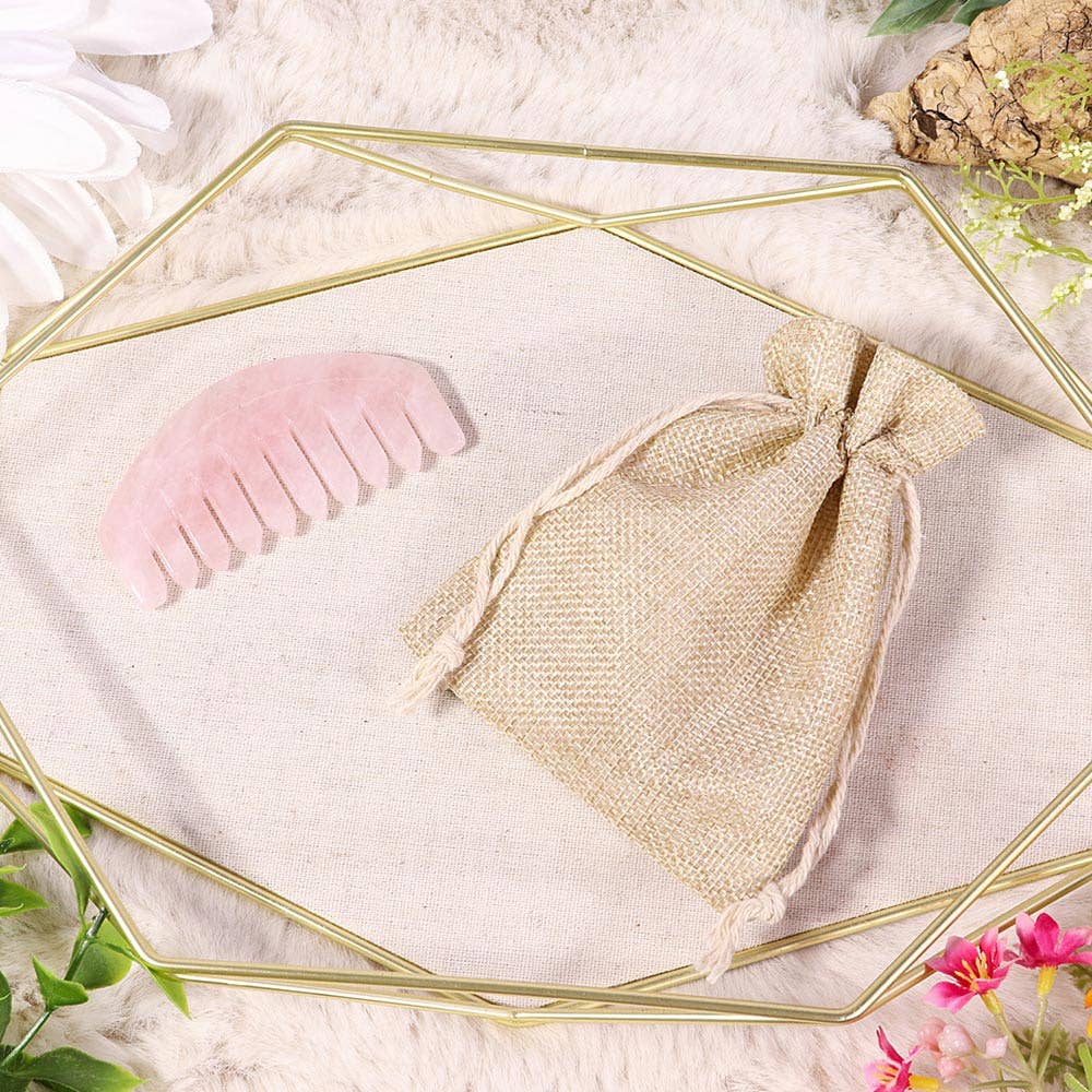 Energy Comb Small - Rose Quartz | Crystal Combs – Reclamation Organics